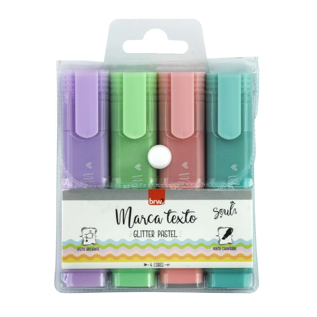 RESALTADORES CON GLITTER PASTEL BRW X4